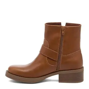 ROCKET DOG Freddie Faux Leather Belted Moto Boots - Cognac