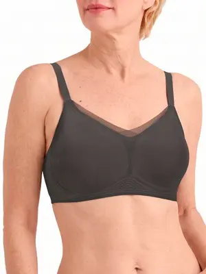 AMOENA Wave Magic Wire-free Pocketed Mastectomy Bra Anthracite