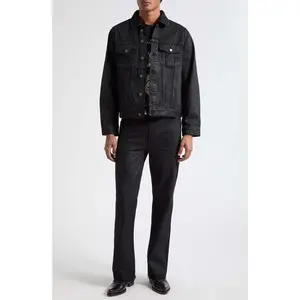 MIDNIGHT RODEO Waxed Cotton Denim Trucker Jacket - Black