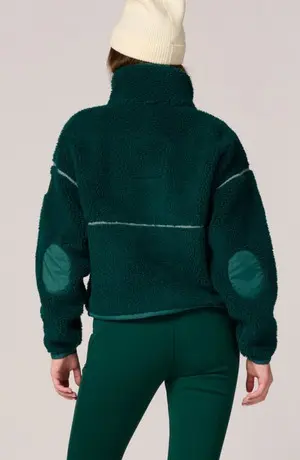 JORDE Miller Recycled Wool Blend Crop Fleece Jacket - Spruce
