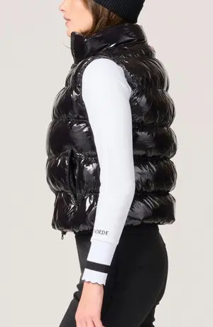JORDE Nell Crop Puffer Vest - Black Diamond
