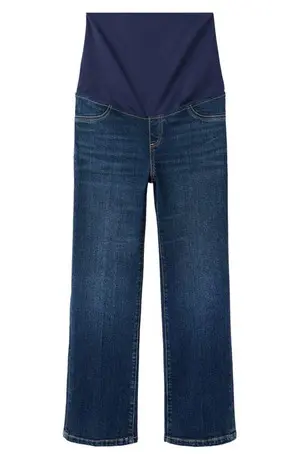 Mango Maternity Low Rise Crop Bootcut Jeans - Dark Blue