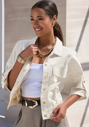 LASCANA Snap Front Shirt Jacket