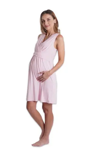 EVERLY GREY Evie Maternity/nursing Nightgown - Blush