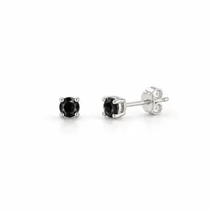 DONATELLO GIAN Sterling 4mm Black Stud Earrings