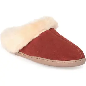 Minnetonka Genuine Shearling Mule - Rust