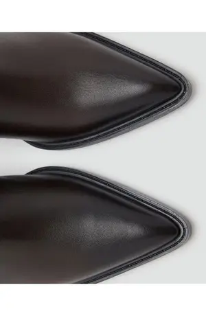 Mango Leather Pointed Toe Ankle Boot