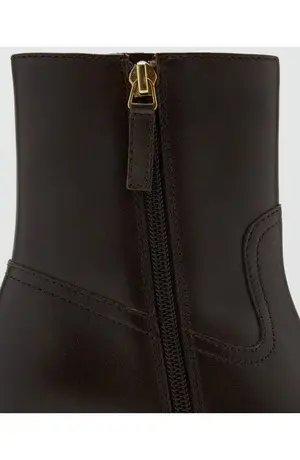 Mango Leather Pointed Toe Ankle Boot