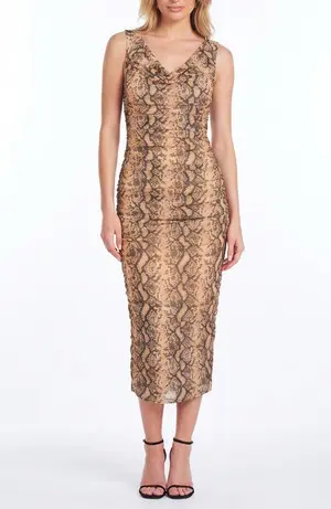 BISHOP + YOUNG Natasha Ruched Dress - Sheer Python