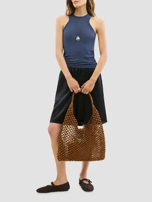 NAGHEDI Isola Large Net Shoulder Bag - Teak