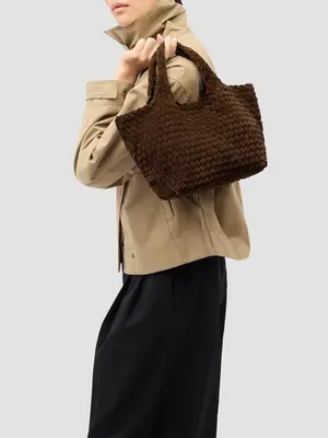 NAGHEDI St. Barths Small Suede Tote Bag - Teak