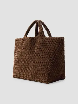 NAGHEDI St. Barths Medium Suede Tote Bag - Teak