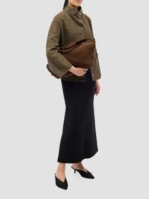 NAGHEDI St. Barths Medium Suede Tote Bag - Teak