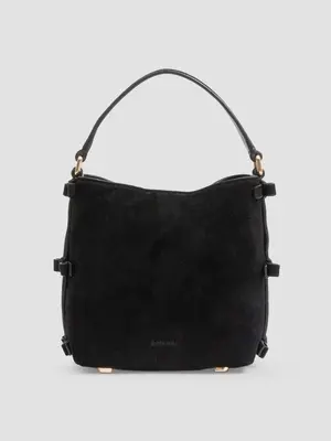 Simkhai Beau Mini Suede Bucket Bag - Black