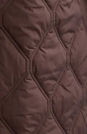 Bernardo Hooded Diamond Quilted Long Coat - Mole