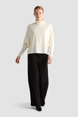 RESIDUS Griet Cowl Neck Batwing Sleeve Top - Paper