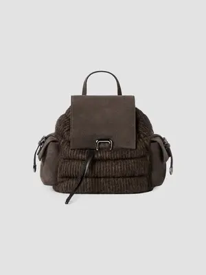 Brunello Cucinelli Sartorial Backpack In Mohair And Wool Knit