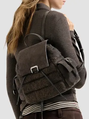 Brunello Cucinelli Sartorial Backpack In Mohair And Wool Knit