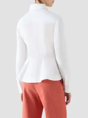 Akris Cotton Poplin Peplum Blouse
