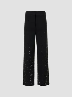 Akris Studded Jersey Straight-leg Pants - Black