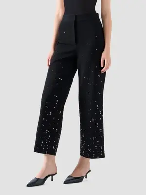 Akris Studded Jersey Straight-leg Pants