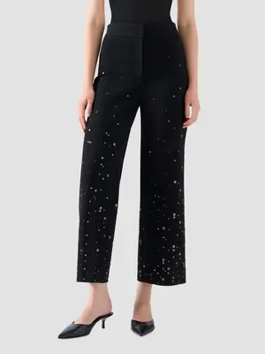 Akris Studded Jersey Straight-leg Pants