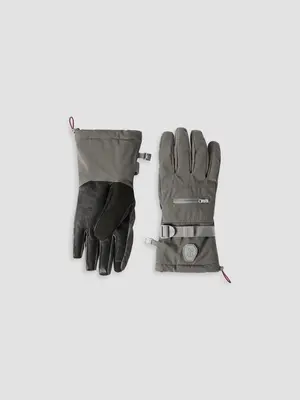 Brunello Cucinelli Bonded Taffeta Mountain Gloves With Logo - Grey