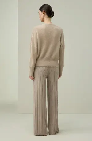 Lilysilk Lurex-silk-cashmere V-neck Sweater - Camel