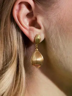 JENNIFER BEHR Orlah Ribbed Drop Earrings