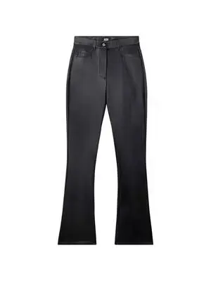 Gcds Flare-leg Faux-leather Trousers - Black