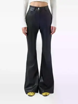 Gcds Flare-leg Faux-leather Trousers