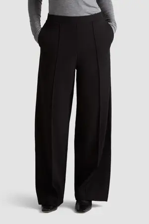 RESIDUS Louie Pleated Wide Leg Pants - Black