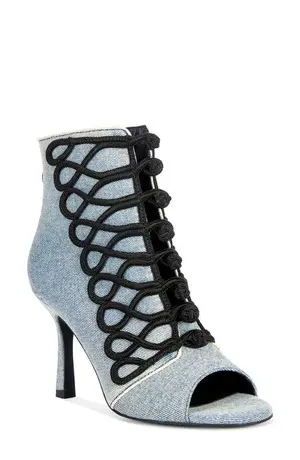 AZALEA WANG Gentry Open Toe Sandal - Denim