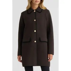 NVLT Eyelash Knit Coatigan With Contrast Trim