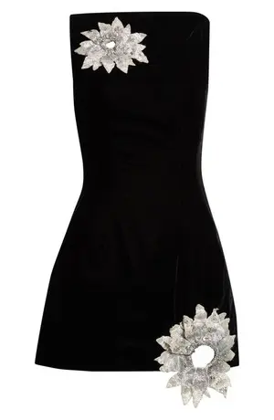Monse Sunflower Velvet Minidress