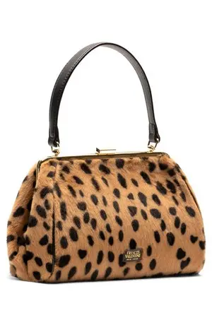 FRANCES VALENTINE Frances Cheetah Faux Fur Frame Clutch
