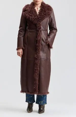 Avec Les Filles Maxi Faux Shearling Coat