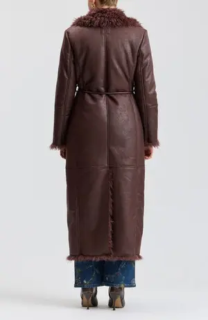 Avec Les Filles Maxi Faux Shearling Coat