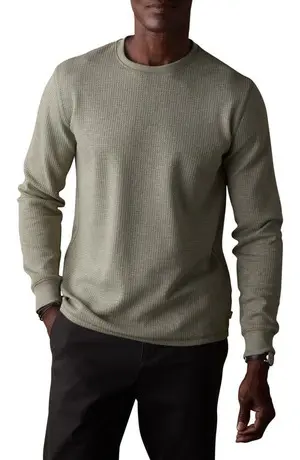 THE NORMAL BRAND Thermal Crewneck Sweater - Moss