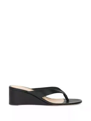 GIANVITO ROSSI Wedge-heel Thong-strap Sandals - Black