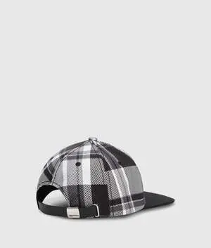Karl Lagerfeld Plaid Flat Brim Cap