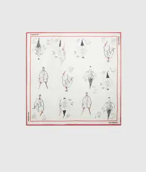 Karl Lagerfeld Sketch Silk-blend Scarf
