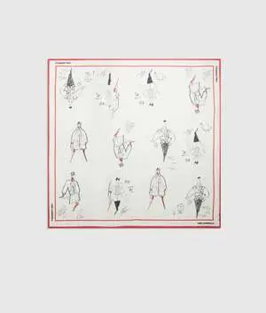Karl Lagerfeld Sketch Silk-blend Scarf - Pristine