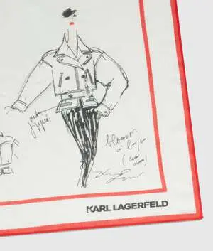 Karl Lagerfeld Sketch Silk-blend Scarf - Pristine