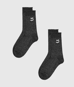 Karl Lagerfeld Ikon Lurex Socks 2 Pack