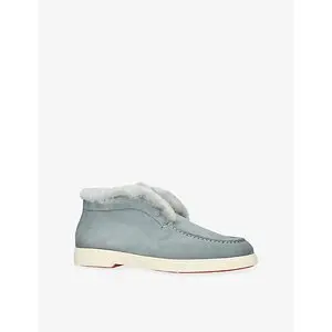 Santoni Fortune Lined Suede Ankle Boots