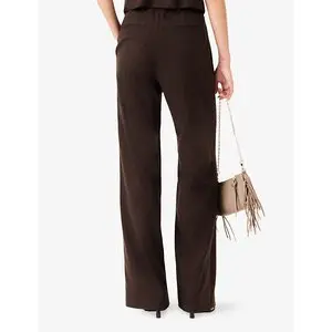 Maje Tailored Rhinestone-embellished Stretch-woven Suit Trousers