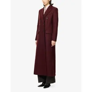 Harris Wharf London Long Double-breasted Tailored Pressed Wool Coat