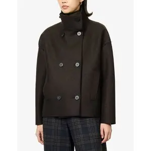 Harris Wharf London Cropped Funnel Wool Jacket