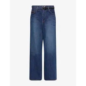 Sacai Wide-leg Belted Denim Trousers